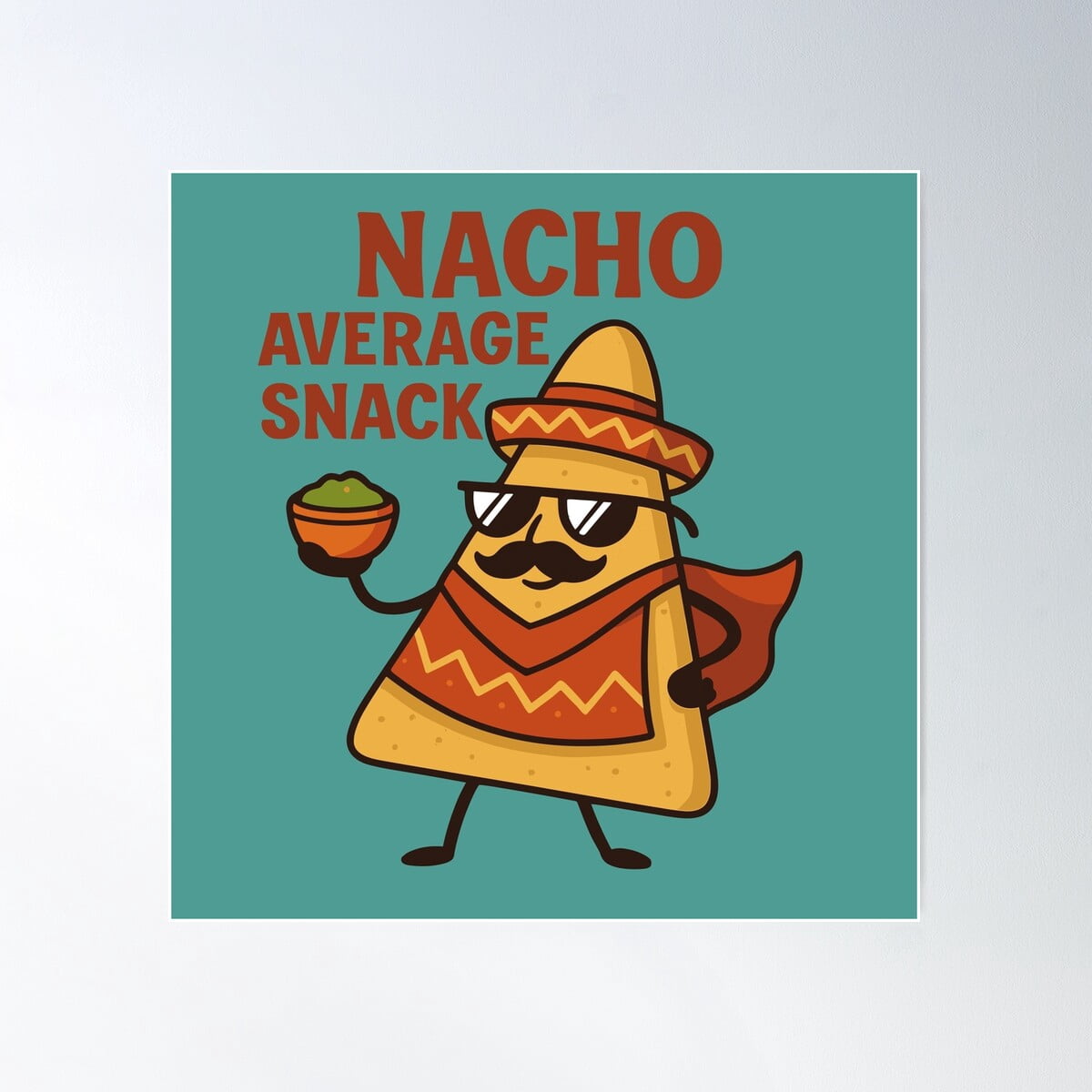 Nacho Average Snack Poster Wall Art, Modern Wall Decor For Living Room ...