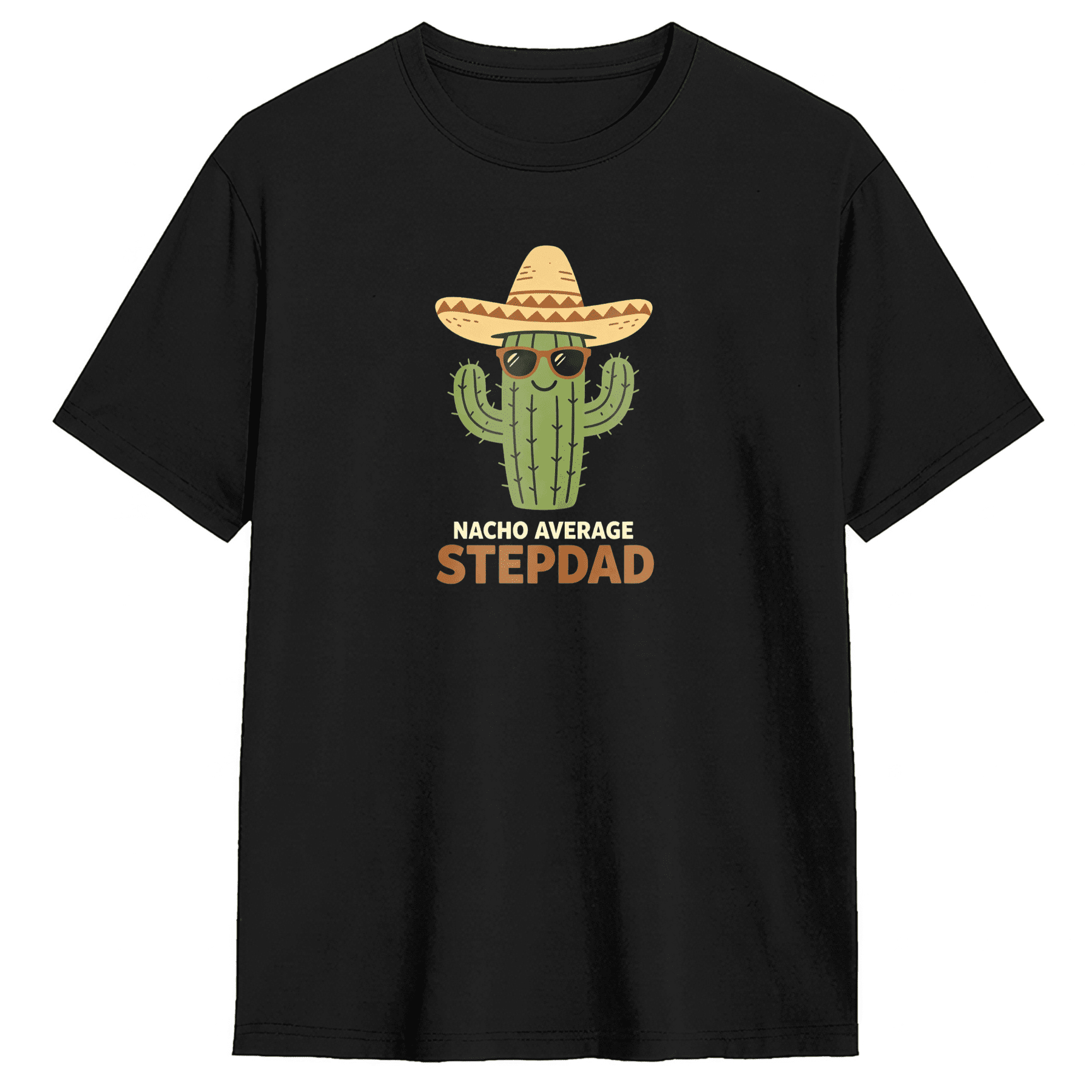 Nacho Average Stepdad Cactus Sombrero Vintage Graphic Tee for Men, Dad ...