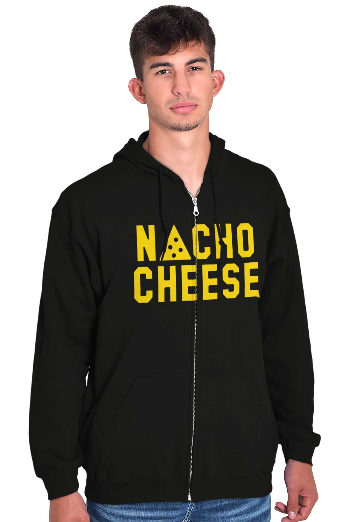 Nacho Cheese Funny Food Carbs Snacks Zip Up Hoodie Men's Women's Brisco ...