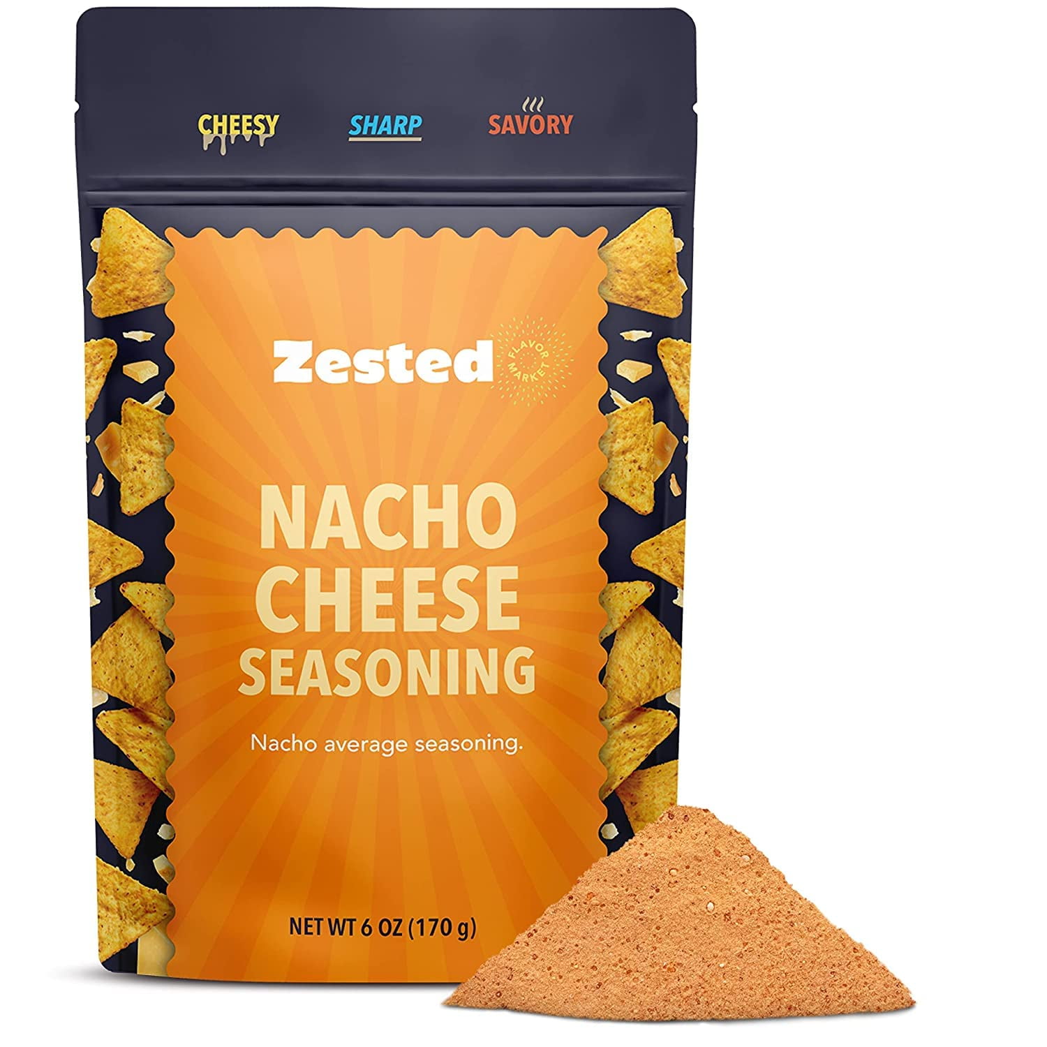 Nacho Cheese Seasoning - XL 6 oz Bag - Zested Mega Cheese Flavor in ...