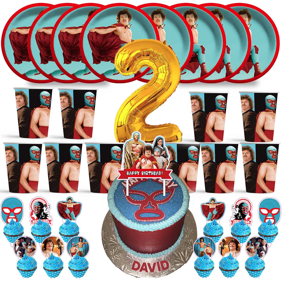 Nacho Libre Birthday 2nd Cups Party Supplies Plates Fans Decorations ...