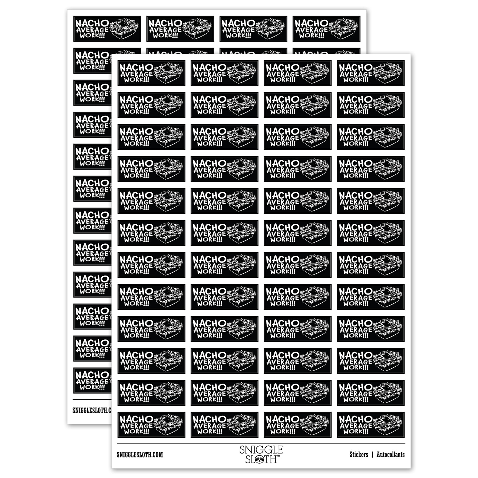 Nacho Not Your Average Work Teacher Student School Sticker Set - Black ...