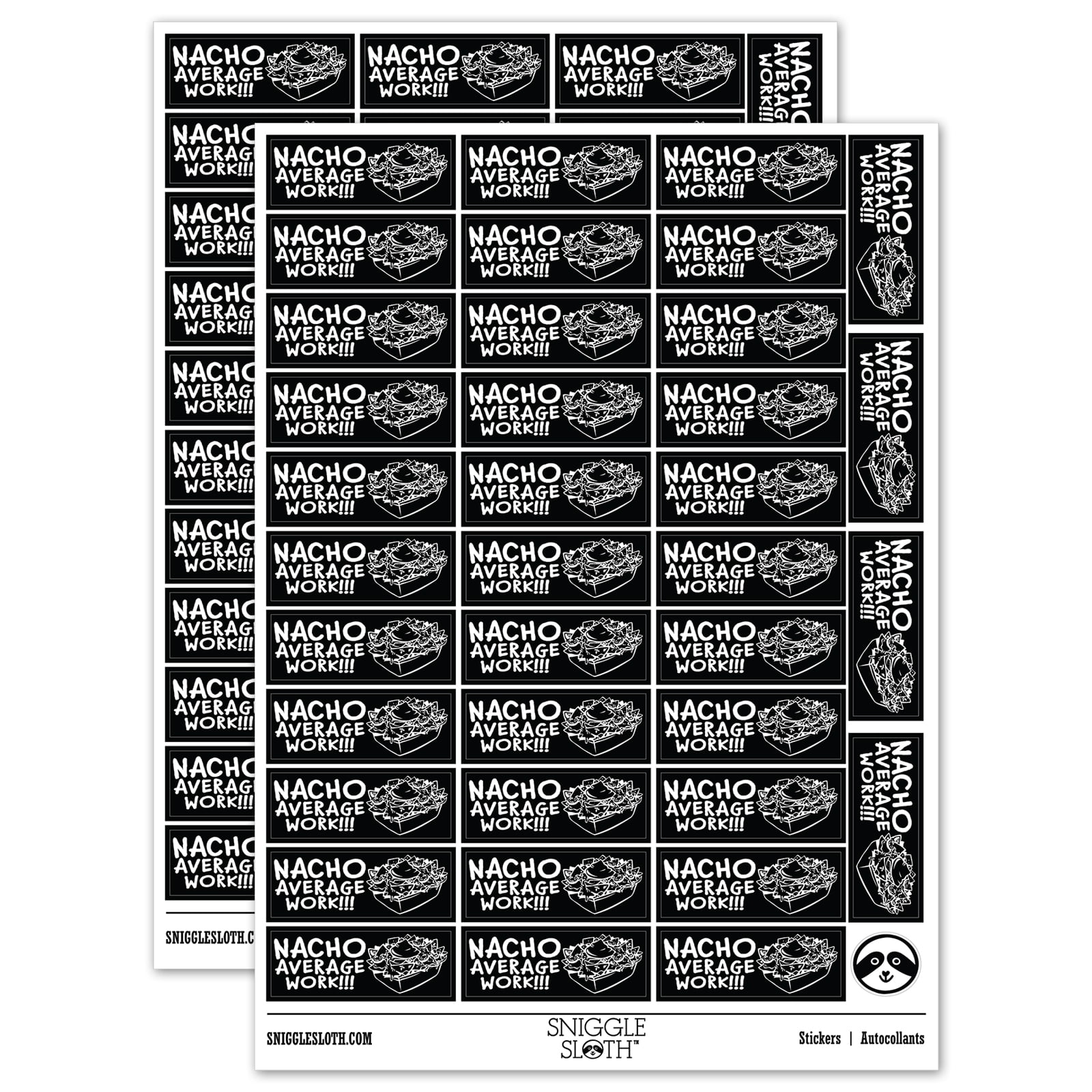Nacho Not Your Average Work Teacher Student School Sticker Set - Black ...