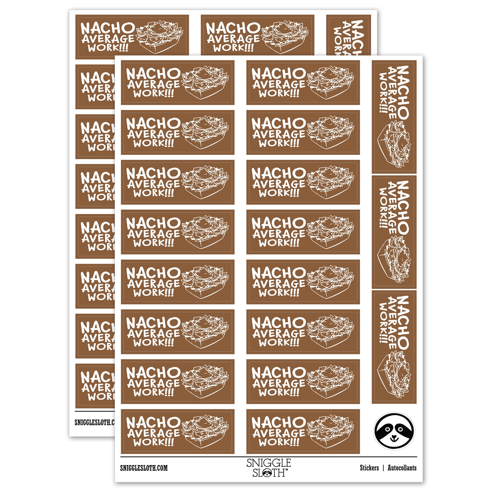 Nacho Not Your Average Work Teacher Student School Sticker Set - Brown ...