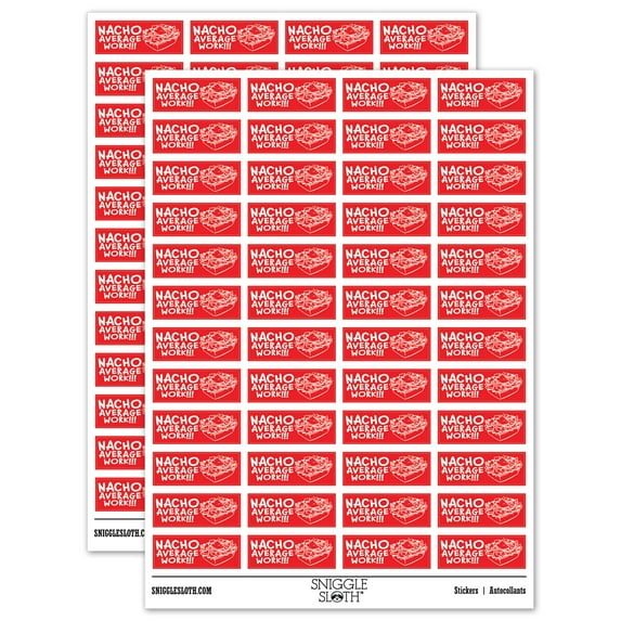 Nacho Not Your Average Work Teacher Student School Sticker Set - Red ...