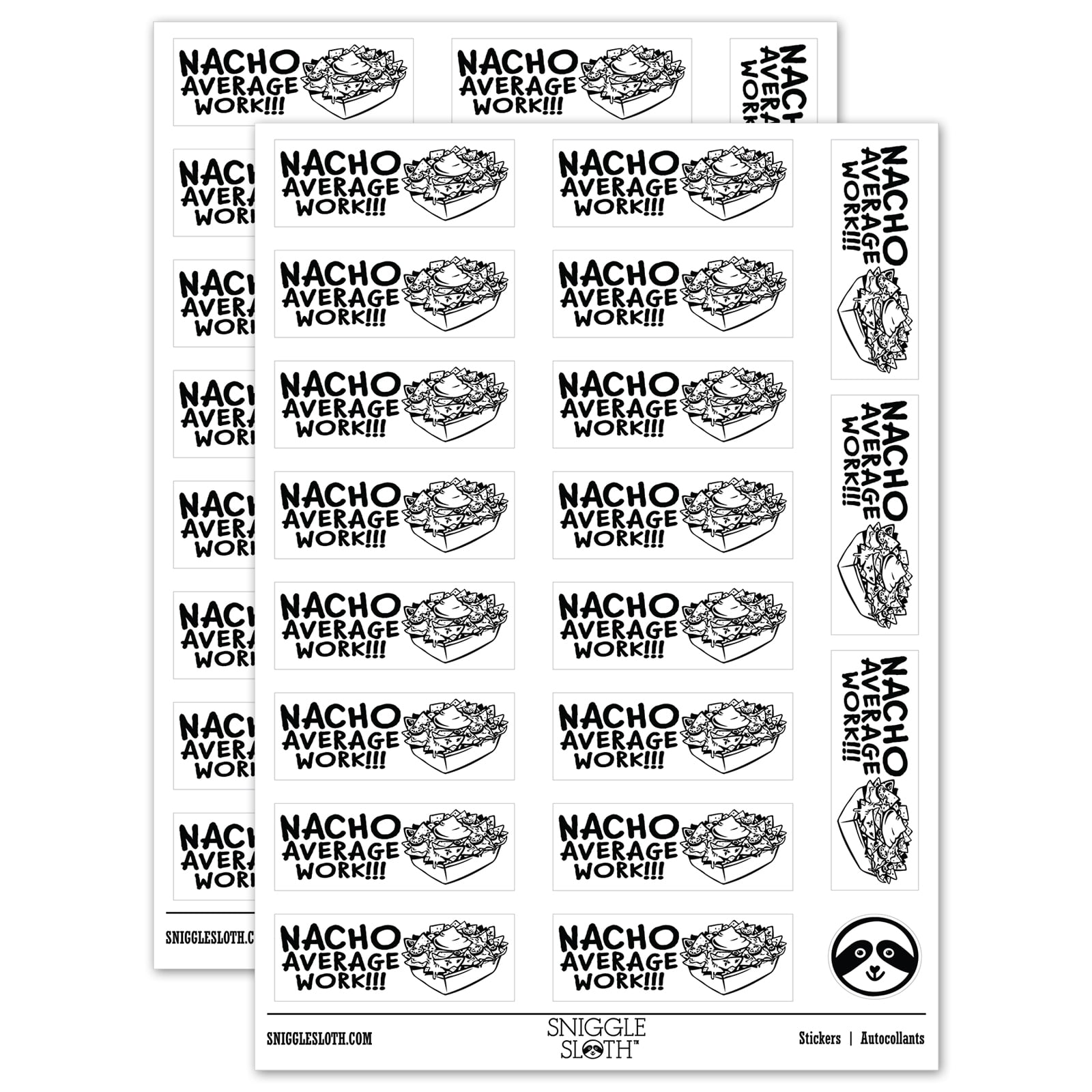 Nacho Not Your Average Work Teacher Student School Sticker Set - White ...