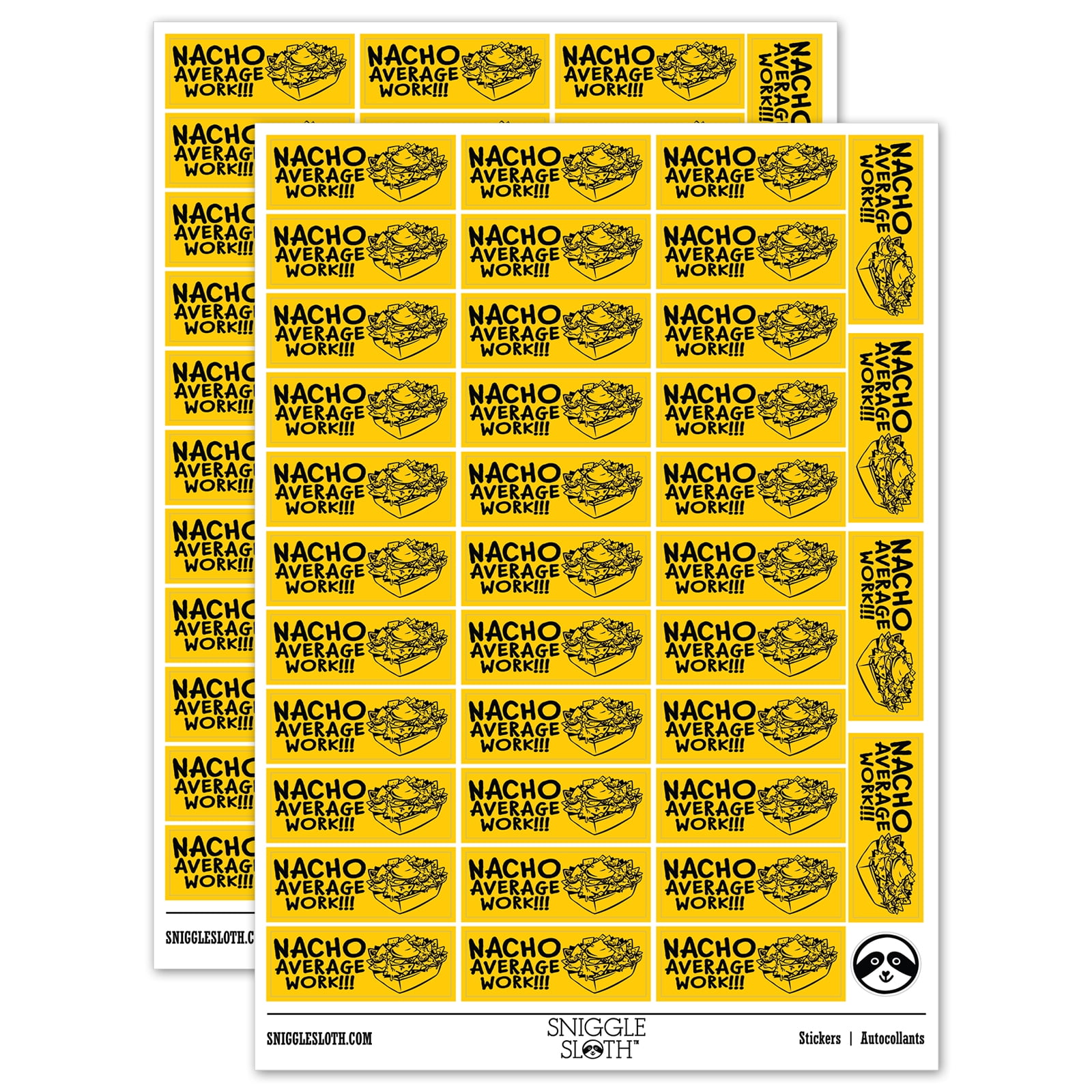 Nacho Not Your Average Work Teacher Student School Sticker Set - Yellow ...