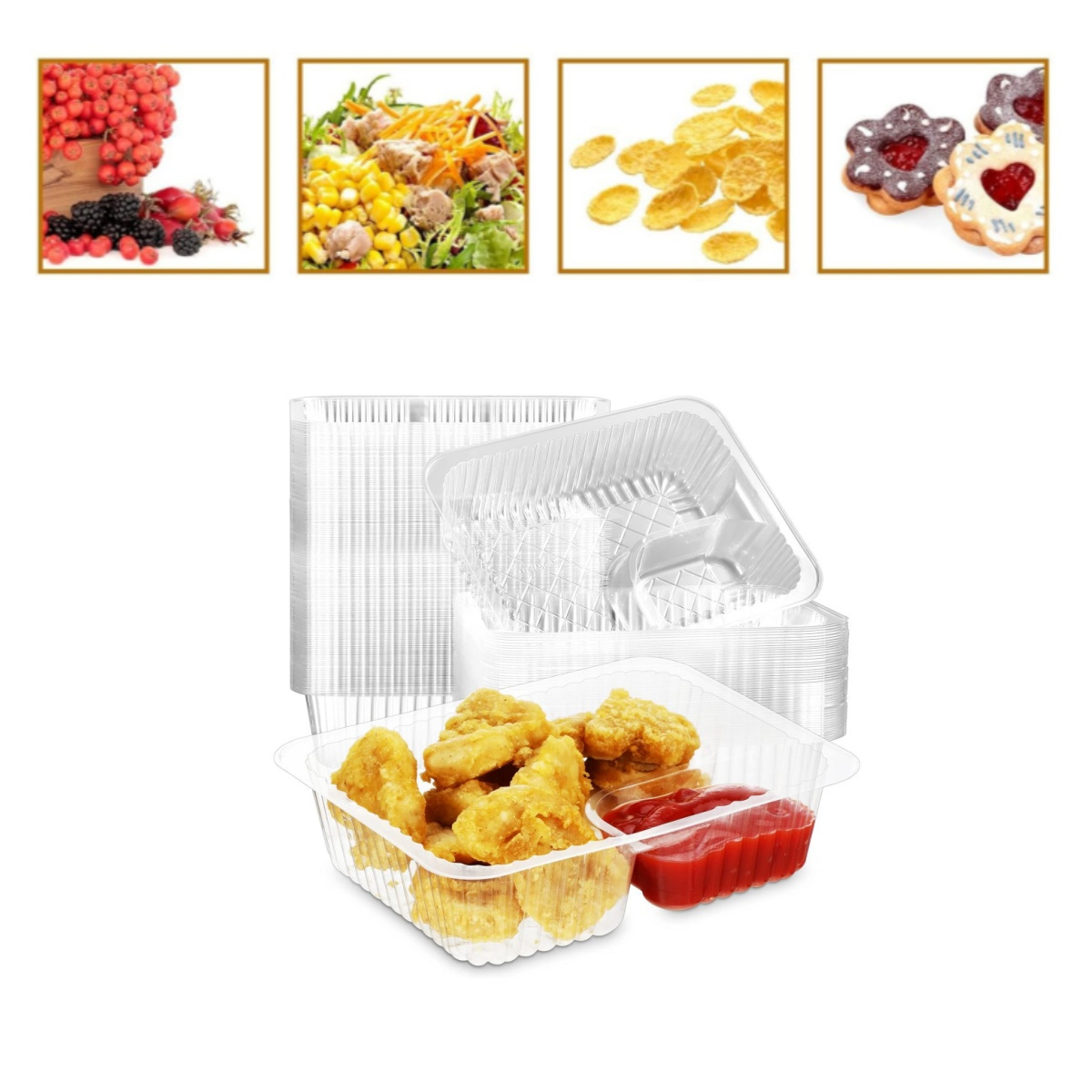 Nacho Trays for Party,6.3x5.1x1.6InPlastic Nacho Holders,2 Compartments ...