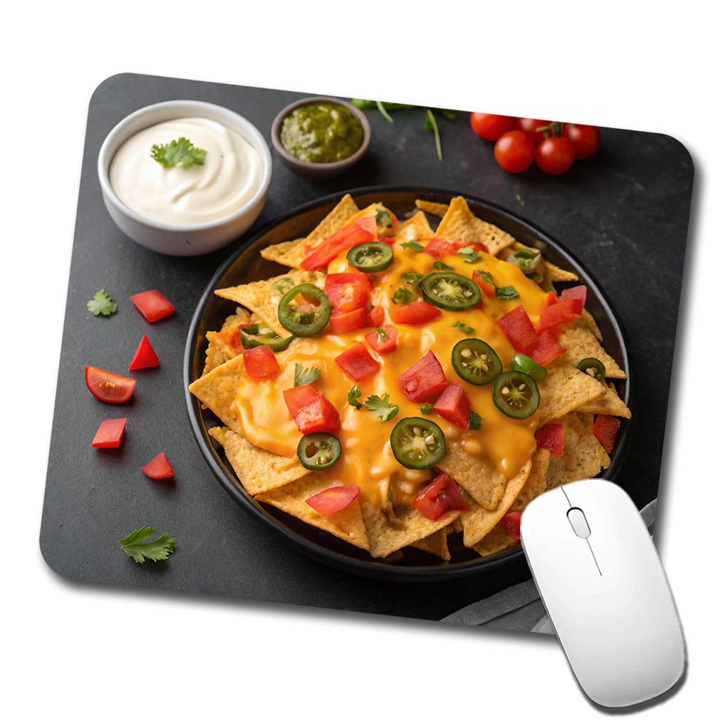 Nachos Chips Salsa Cheese Mexican Mouse Pad Low Profile Gaming Mat ...