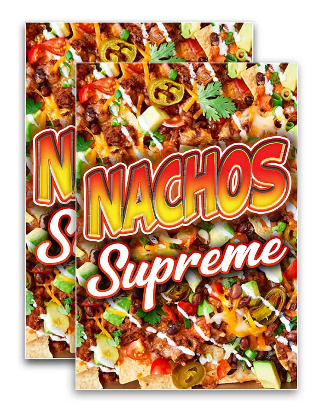 Nachos Supreme (24" X 36") Vinyl Decal Only (Pack of 2) |Sign|Sticker ...