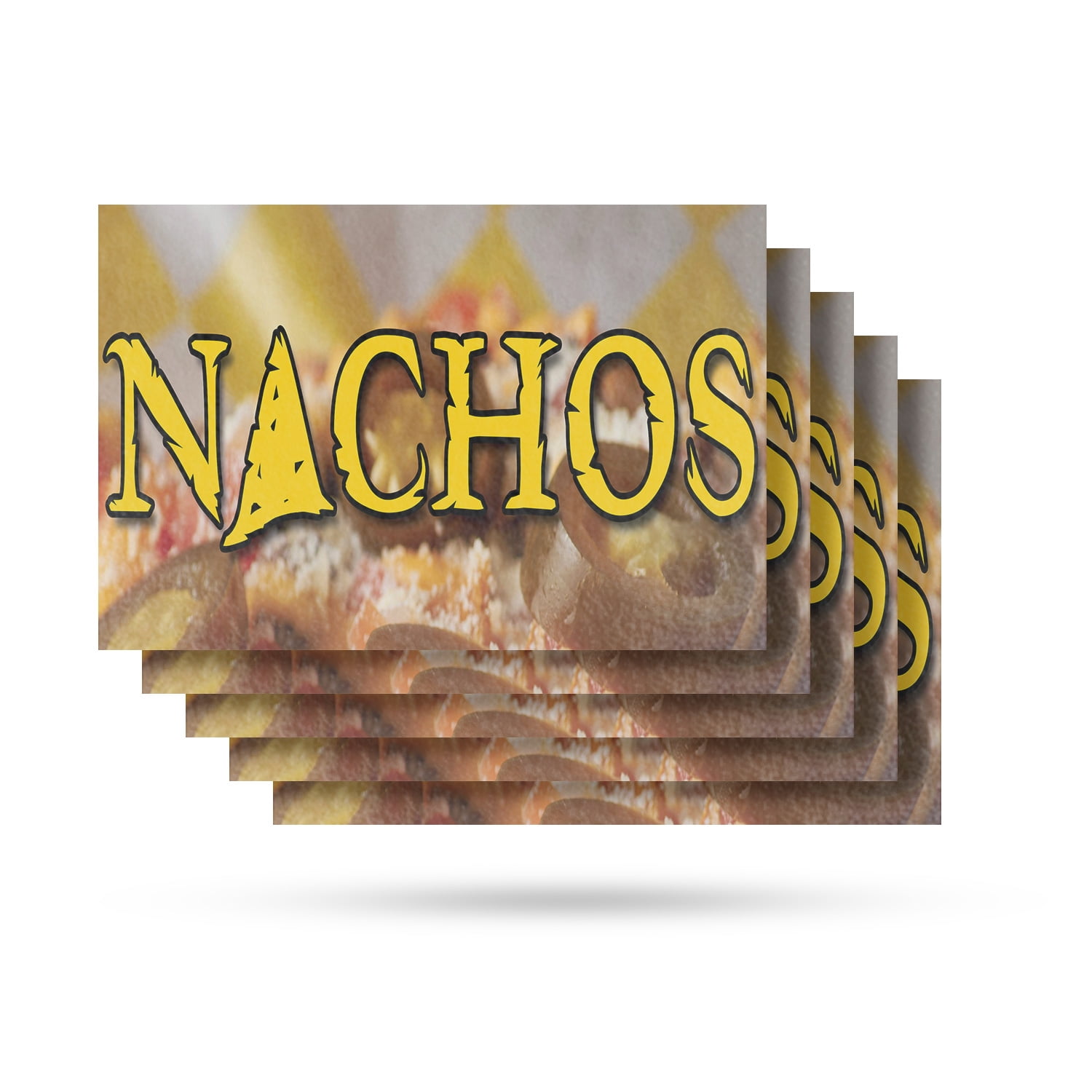 Nachos Vinyl Decal 5 Pack of 24 Inch x 36 Inch Weatherproof Heavy-Duty ...
