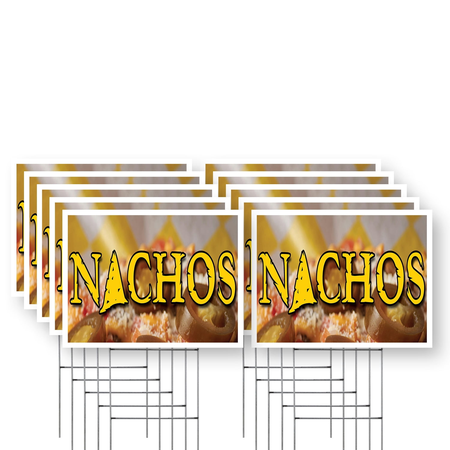 Nachos Yard Sign 10 Pack of 12 Inch x 16 Inch Double Sided Weatherproof ...