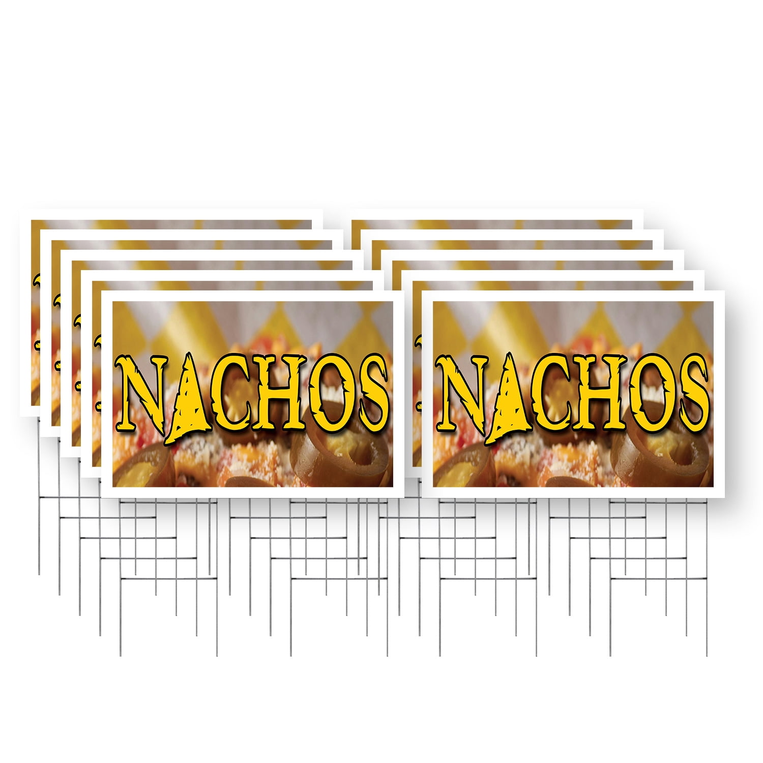 Nachos Yard Sign 10 Pack of 24 Inch x 36 Inch Double Sided Weatherproof ...