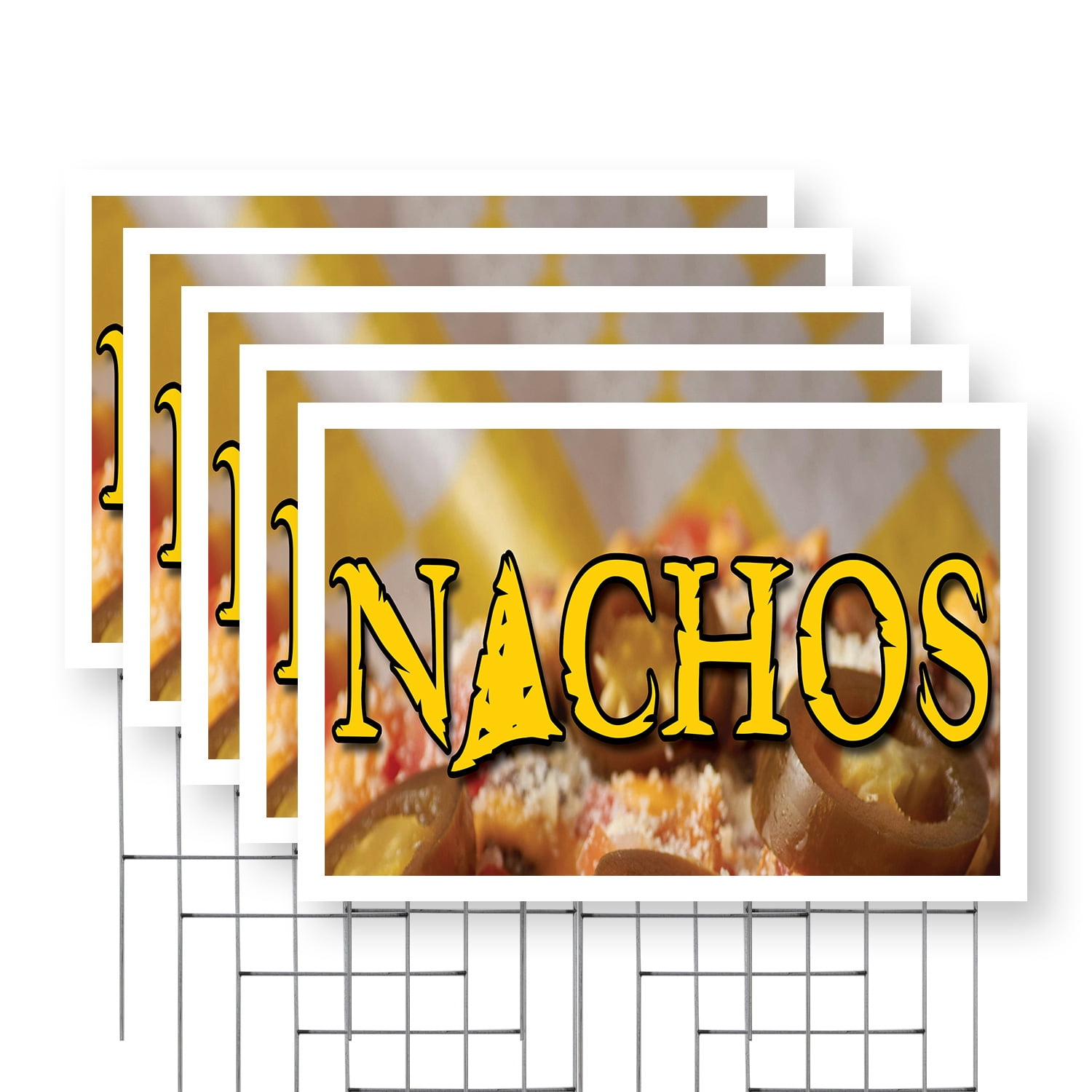 Nachos Yard Sign 5 Pack of 24 Inch x 36 Inch Double Sided Weatherproof ...