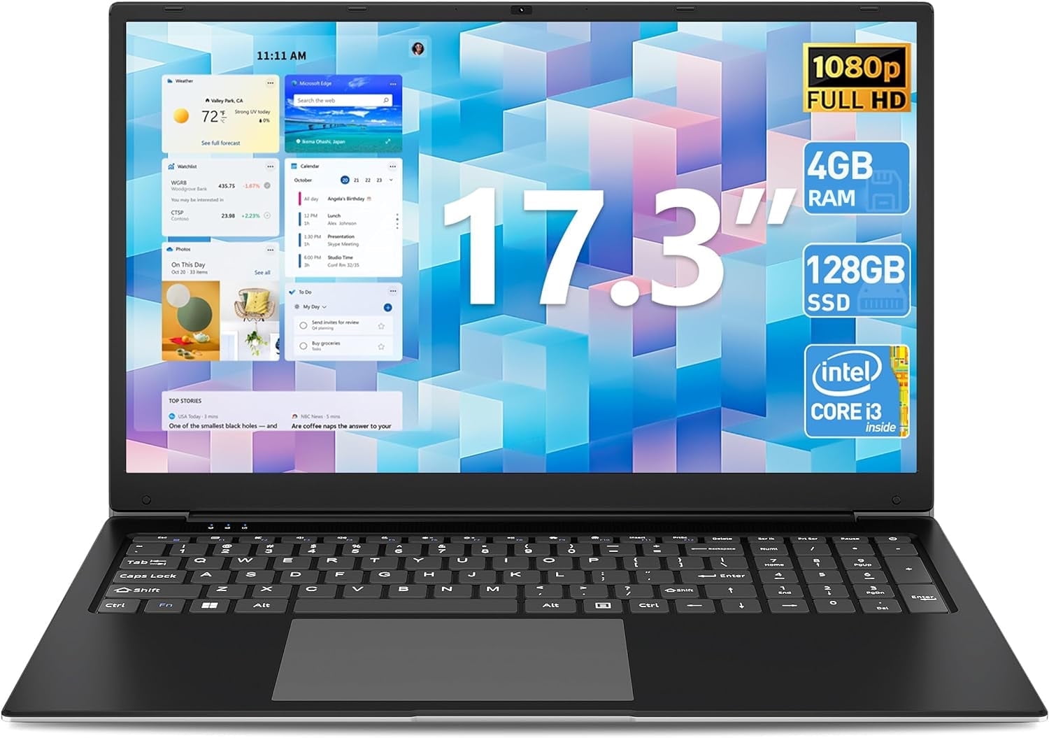 Naclud 18.5" Windows 11 Laptop 20GB RAM 128+1024GB ROM Computer with 4 ...