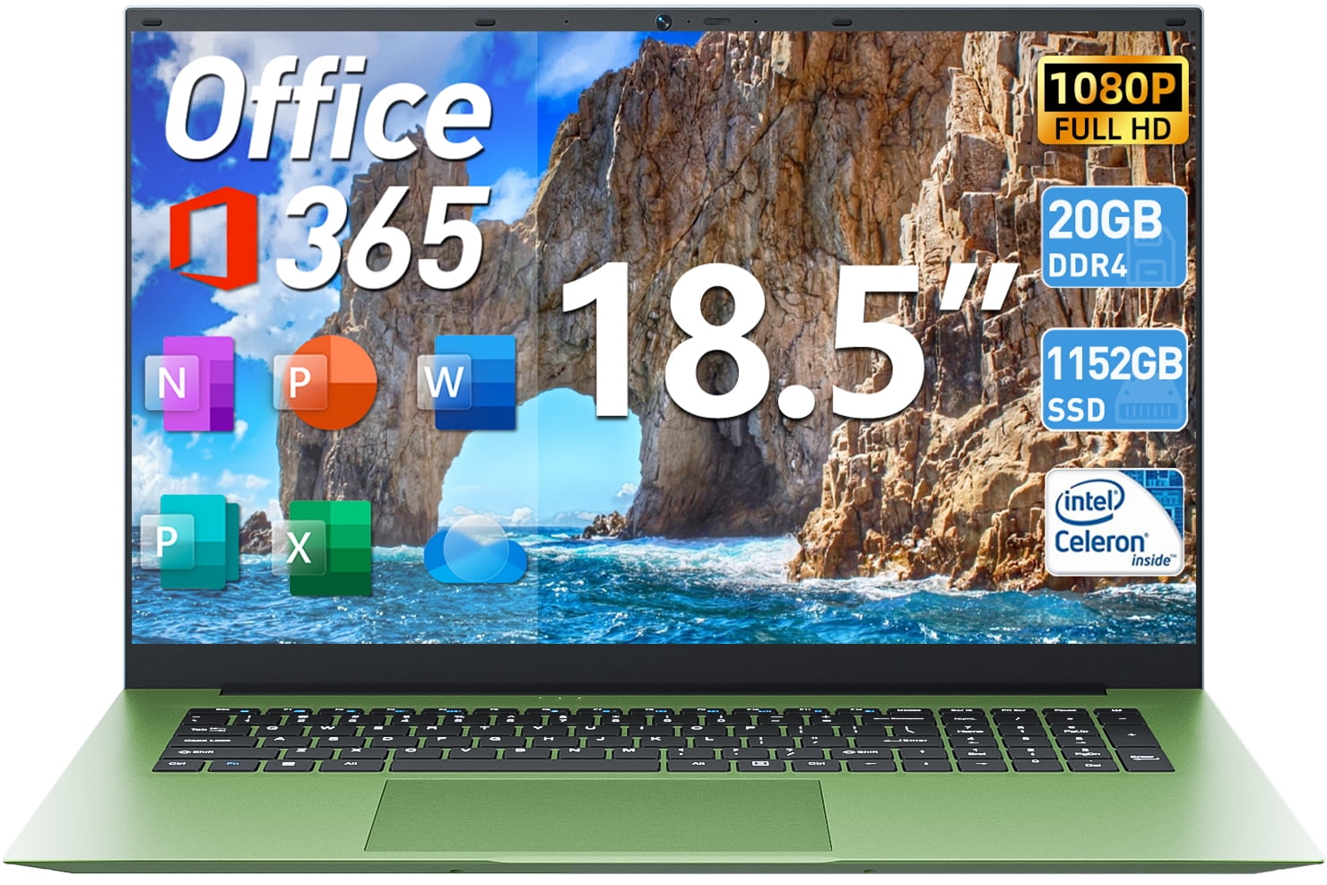 Naclud 18.5" Windows 11 Laptop 20GB DDR4 128+1024GB ROM Computer, 4 ...