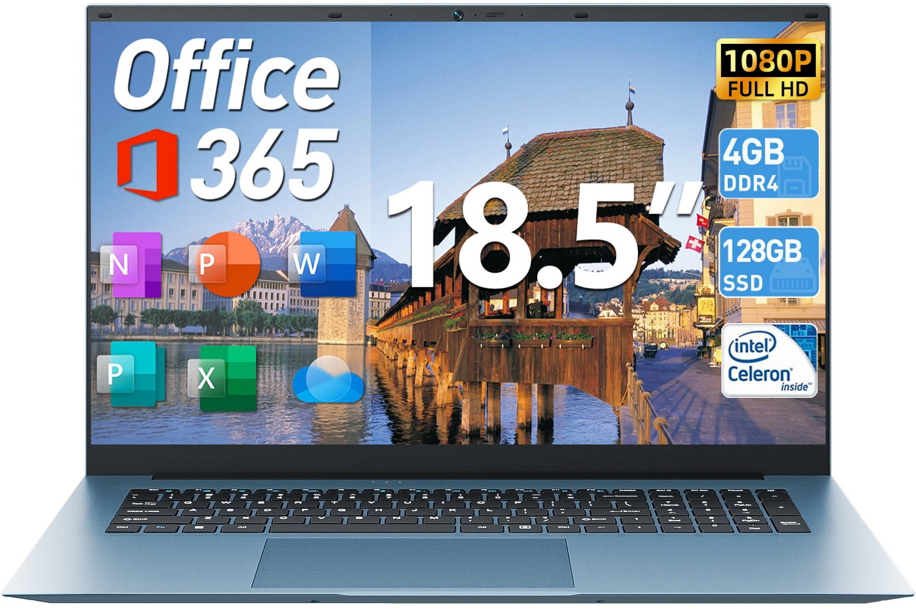 Naclud 18.5" Windows 11 Laptop 4GB DDR4 128GB ROM Computer, 4 Core Celeron N5095, 1yr Free ...