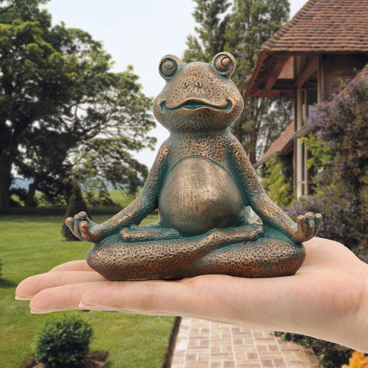 Nacome Meditating Frog Miniature Figurine,Zen Yoga Frog Garden Statue ...