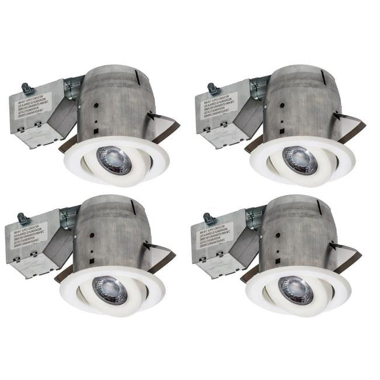 Nadair CP378L-GU4WH 4 in. LED Swivel Recessed Light for GU10 - White ...