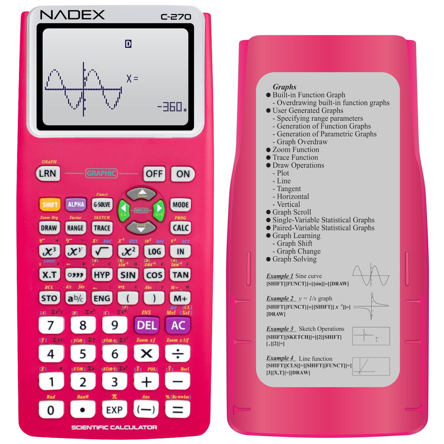 Nadex Coins C-270 Scientific Calculator with Black and White Graph ...
