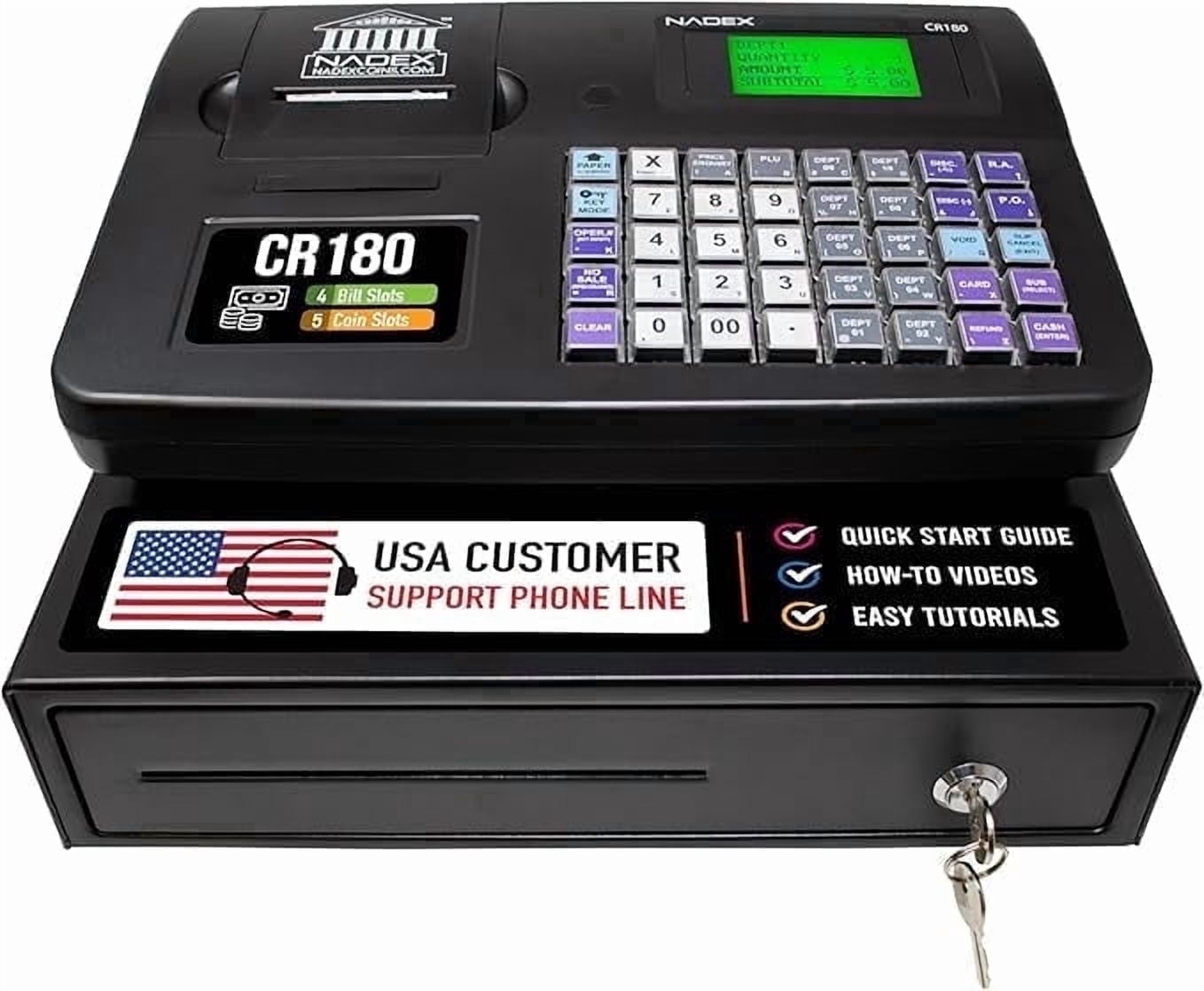 Nadex CR180 Electronic Cash Register, Steel Cash Drawers , Compact ...