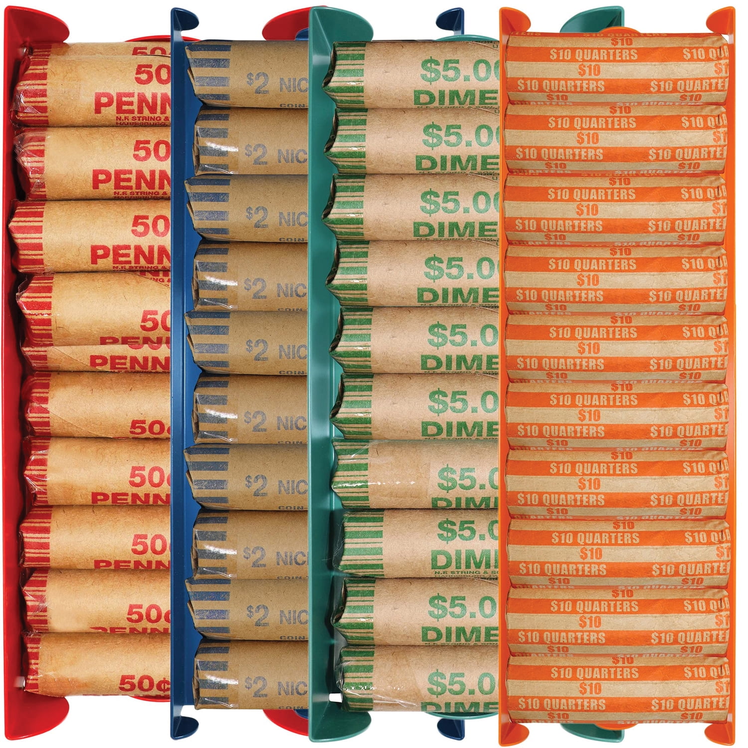 Nadex Coins NCC1-1105 Assorted Stackable Aluminum Coin Trays, 4 Pack ...