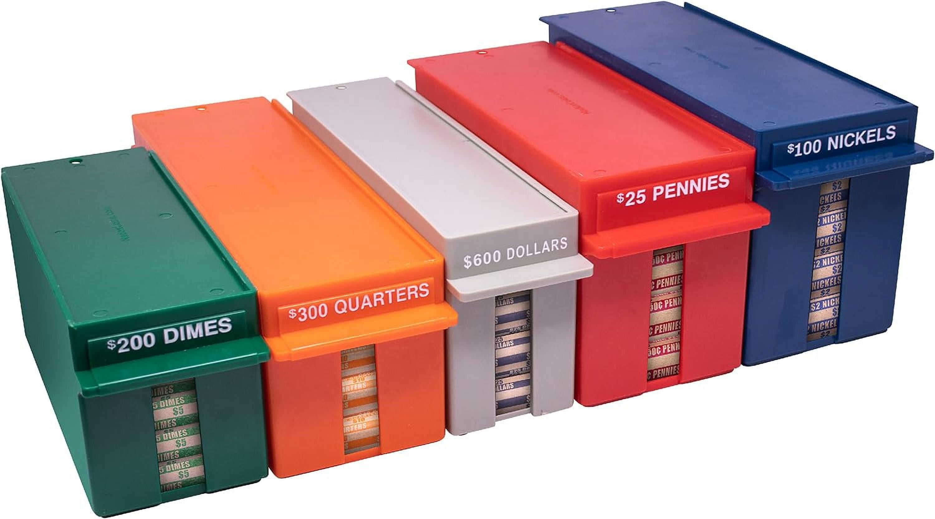 Nadex Rolled Coins Storage 5 Boxes Set with Lockable Covers | High ...