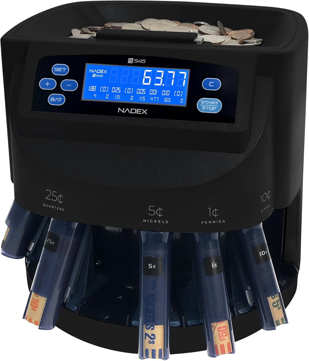 Nadex S545 Pro | Coin Counter, Sorter, and Wrapper | Sorts up to 300 ...