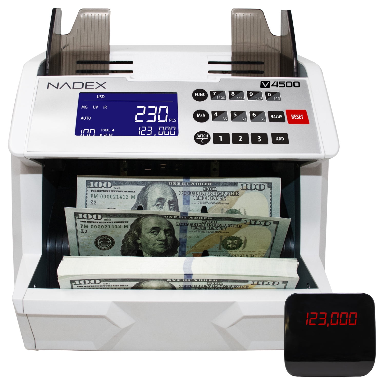 Nadex V4500 Front Loading Bill Counter with Advanced Counterfeit Detection - Walmart.com