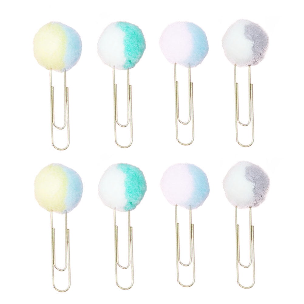 Nadi 1 Set 8 Pcs Double-colored Plush Ball Paper Clips Scrapbook ...