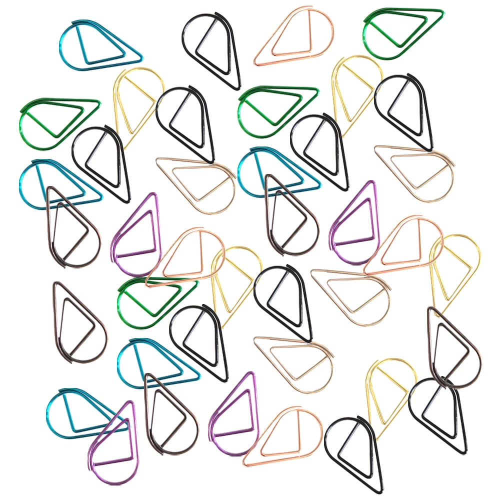 Nadi 100pcs Metal Paper Clip Drop Shaped Paper Clips File Document ...