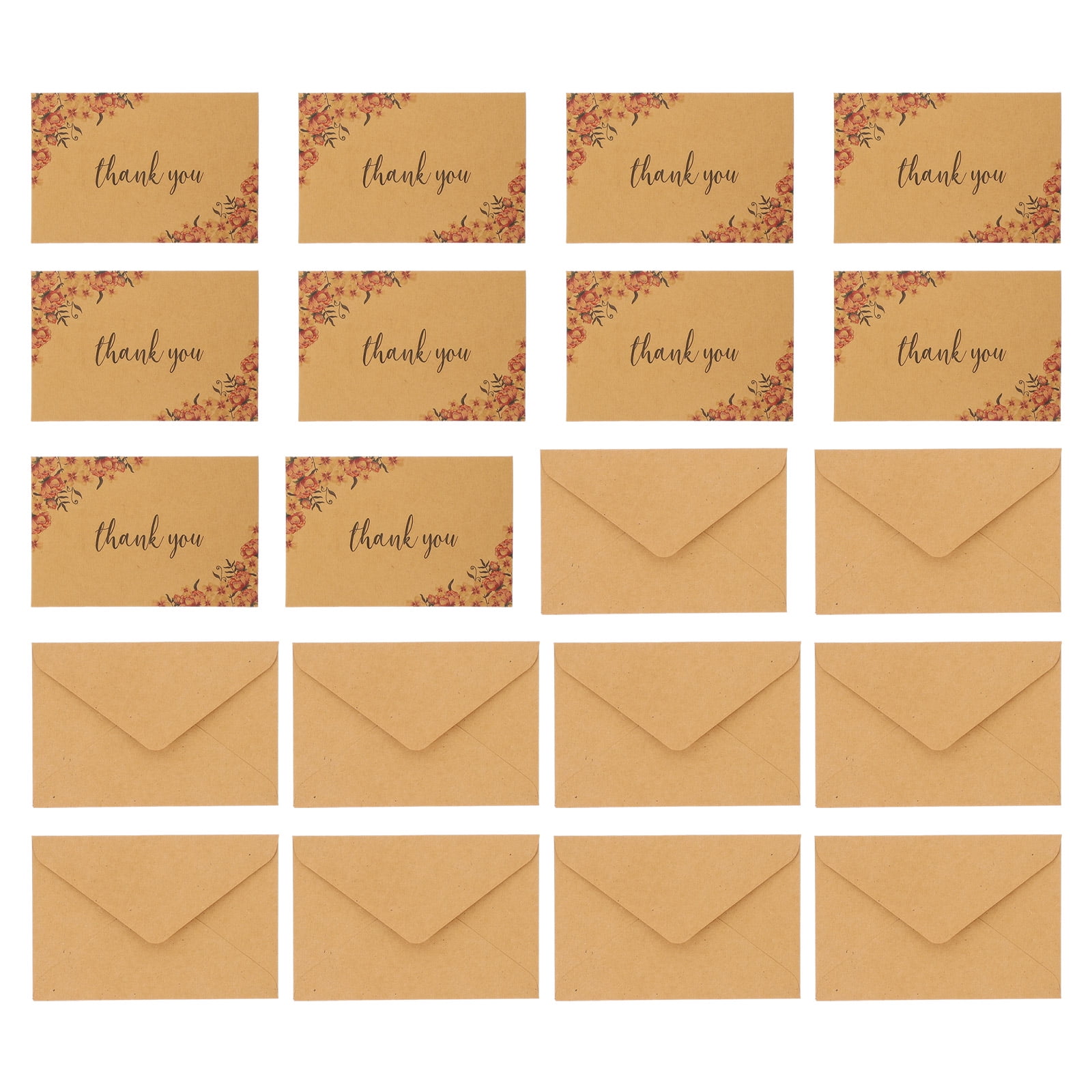 Nadi 10Pcs Kraft Thank You Card Vintage Memo Card Thank You Cards Multi ...