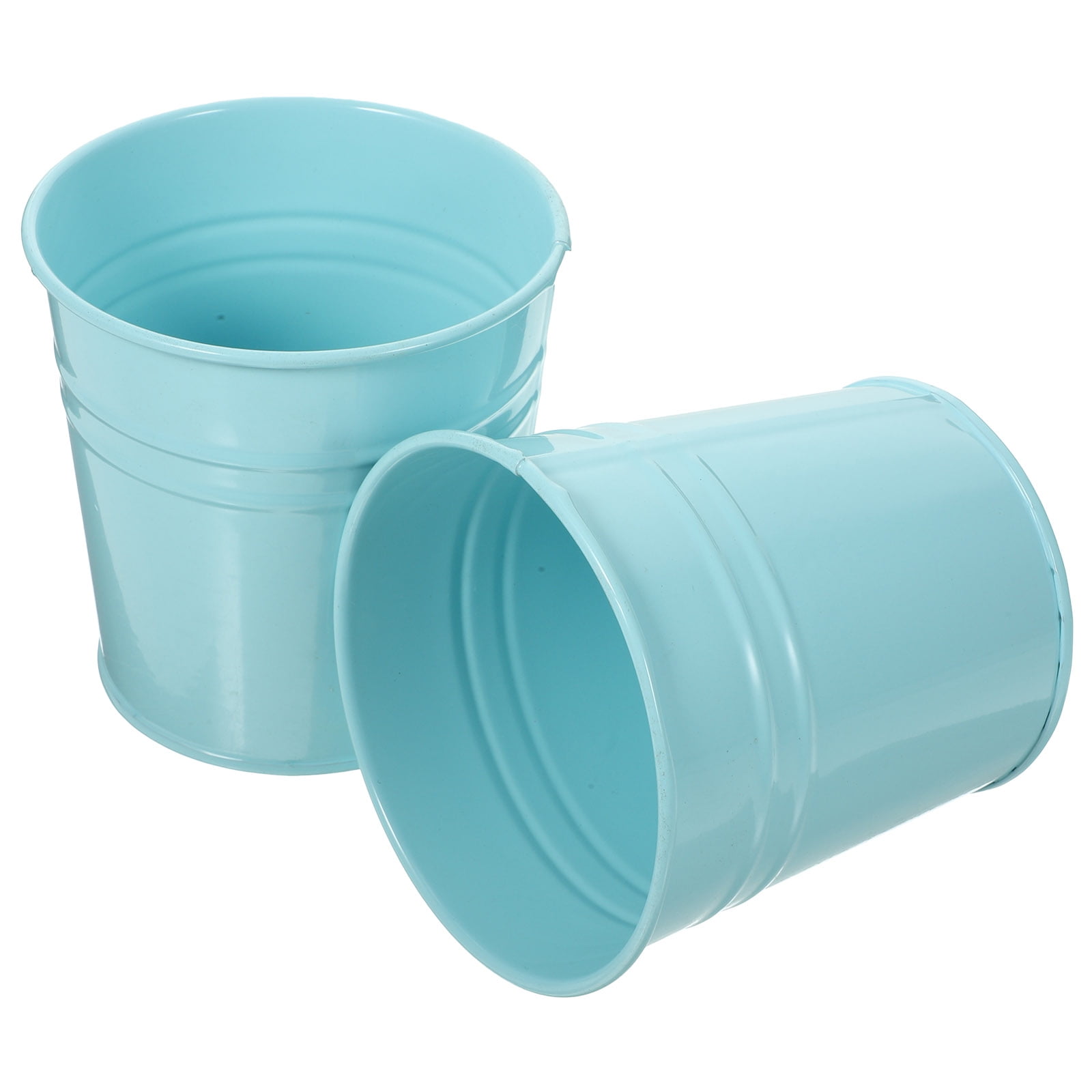 Nadi 2pcs Metal Planter Flower Pot Plant Bucket Balcony Garden Patios ...