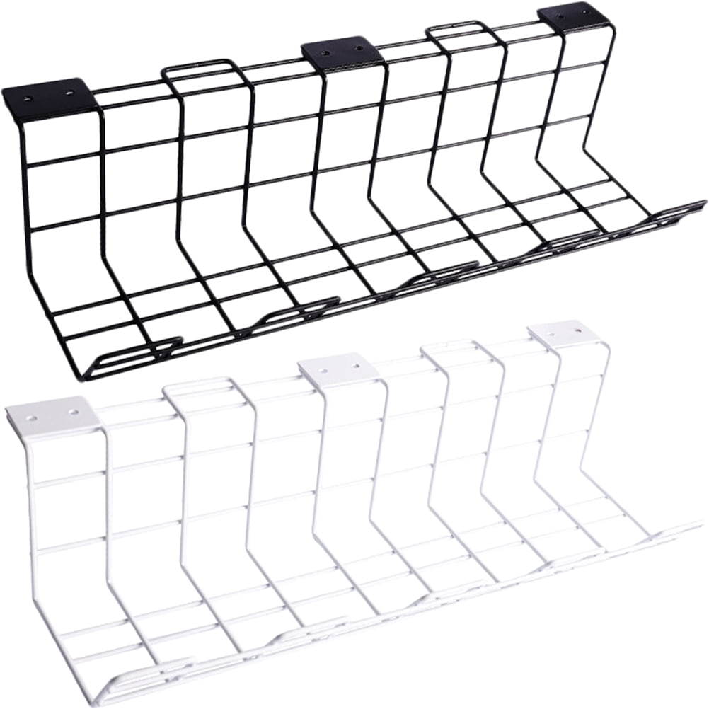 Nadi 2pcs Under Desk Cable Management Tray Wire Cable Organizer for ...