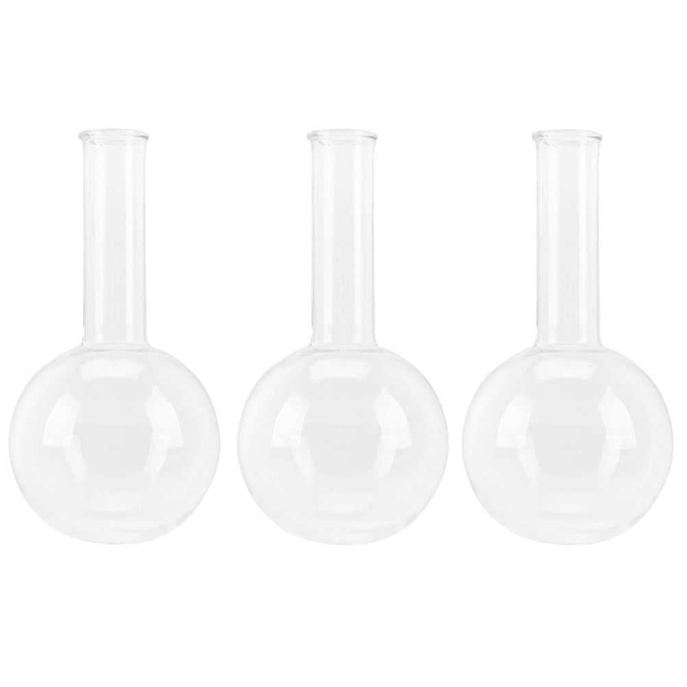 Nadi 3pcs Laboratory Flask Flat Bottom Boiling Flask Transparent ...