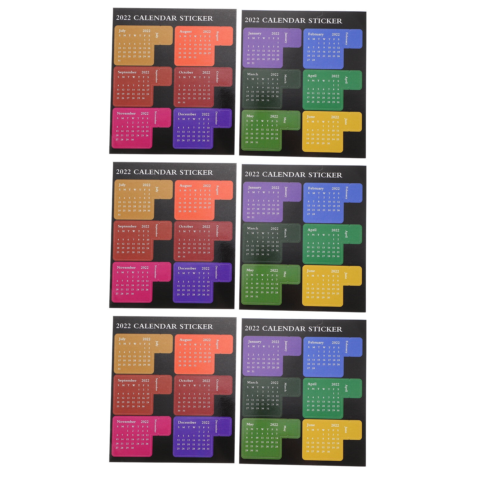 Nadi 6 Sheets of Sticky Indexes Tabs Page Marker Labels 2022 Month Plan ...