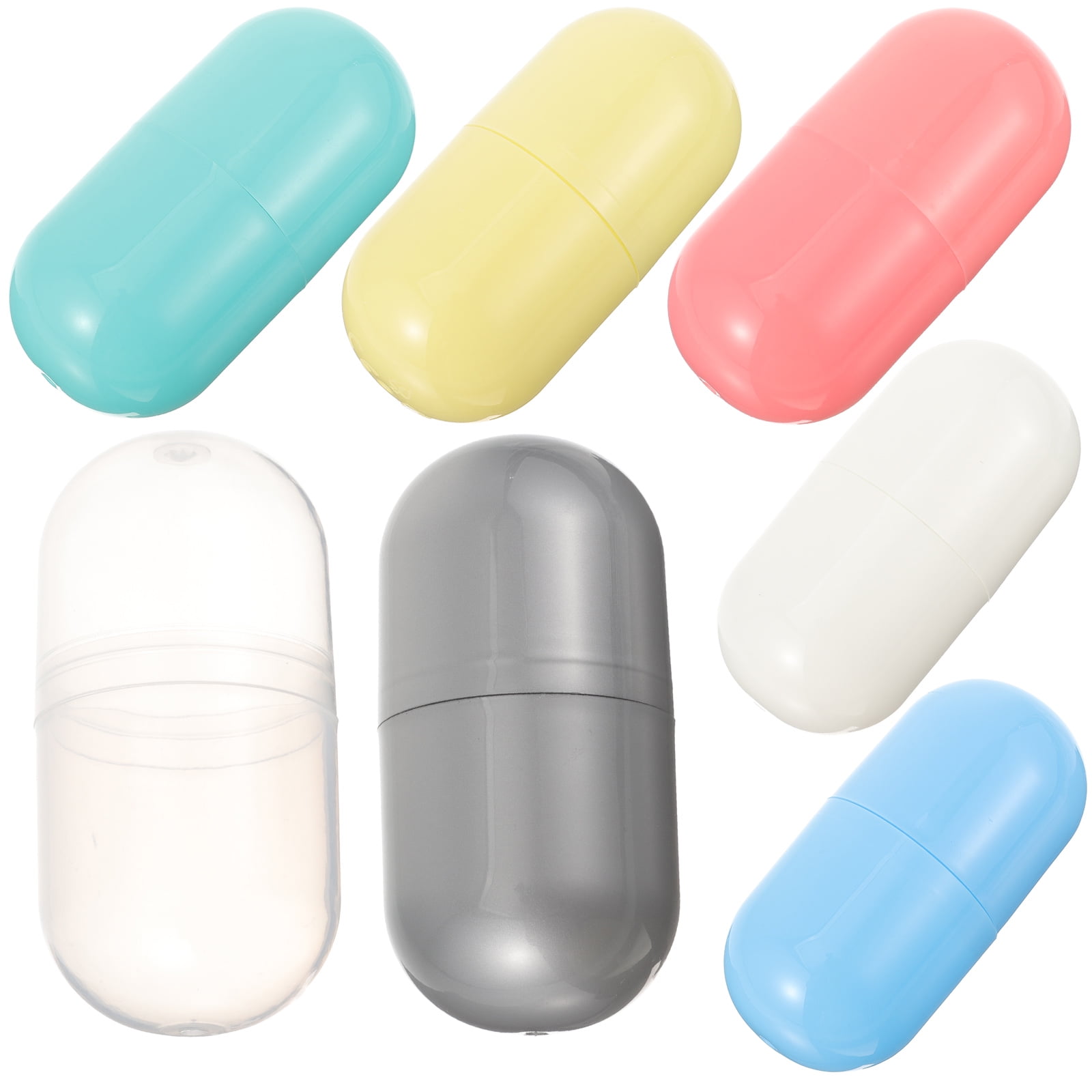 Nadi 7pcs Capsule Storage Boxes Empty Plastic Capsules for Easter Eggs ...