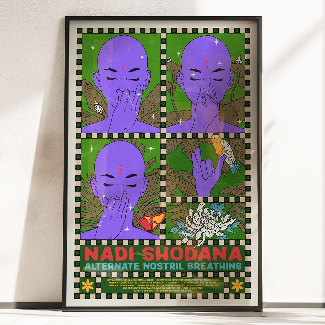 Nadi Shodana - Alternate Nostril Breathing Poster, Large Format Print ...