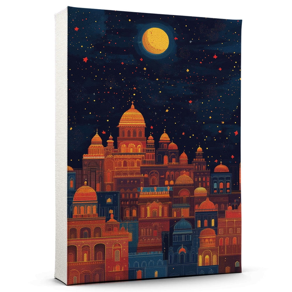 Nadiad Travel Starry Night Canvas Print, India Canvas Wall art, Nadiad ...