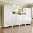 NadooLite 71"H White Metal Storage Cabinet, Adjustable Shelves, 2 Doors ...