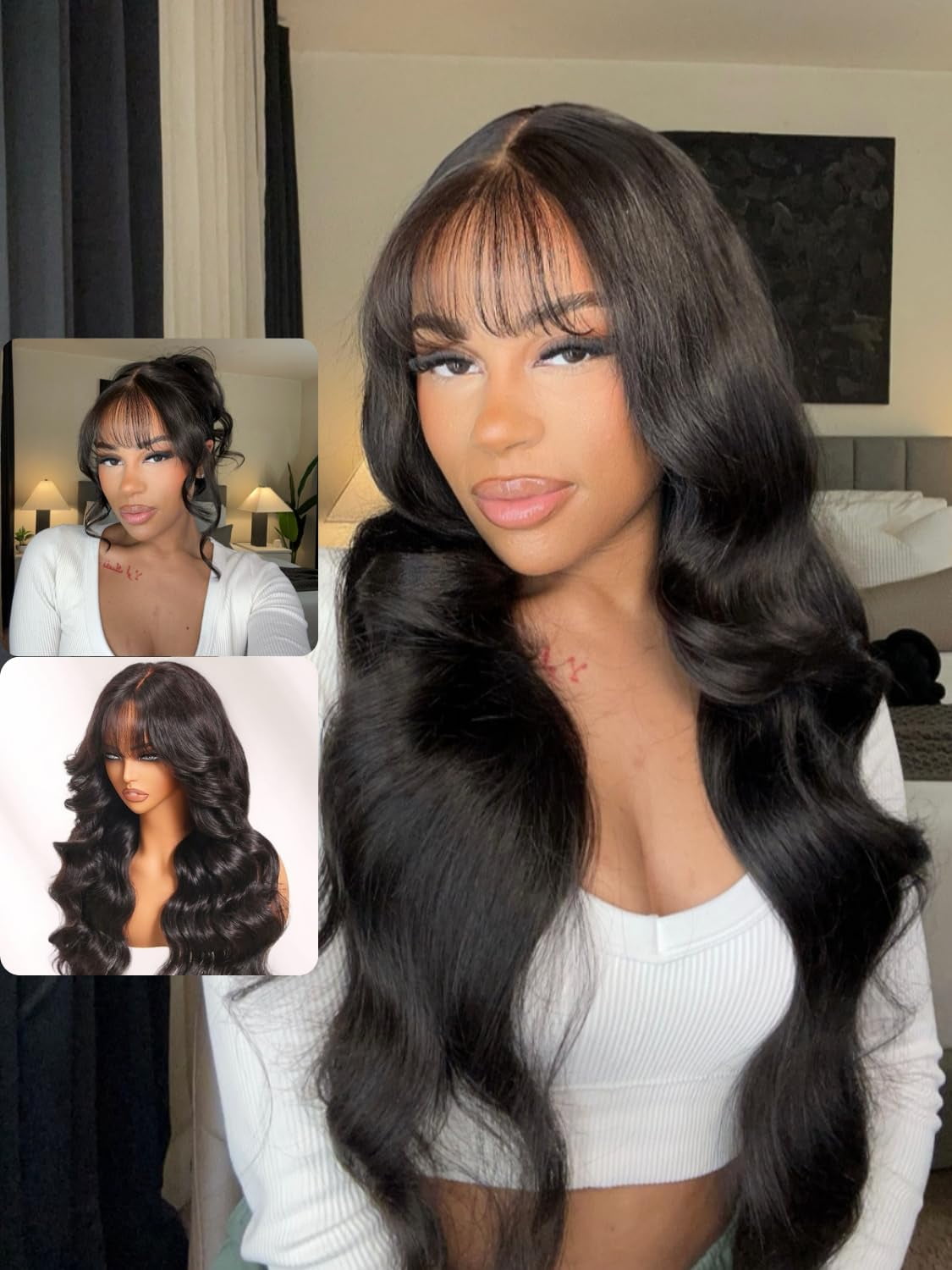 Nadula 7x5 Bye Bye Knots Curtain Bangs Wig Glueless Pre Everything Loose Wave Wigs Human Hair ...
