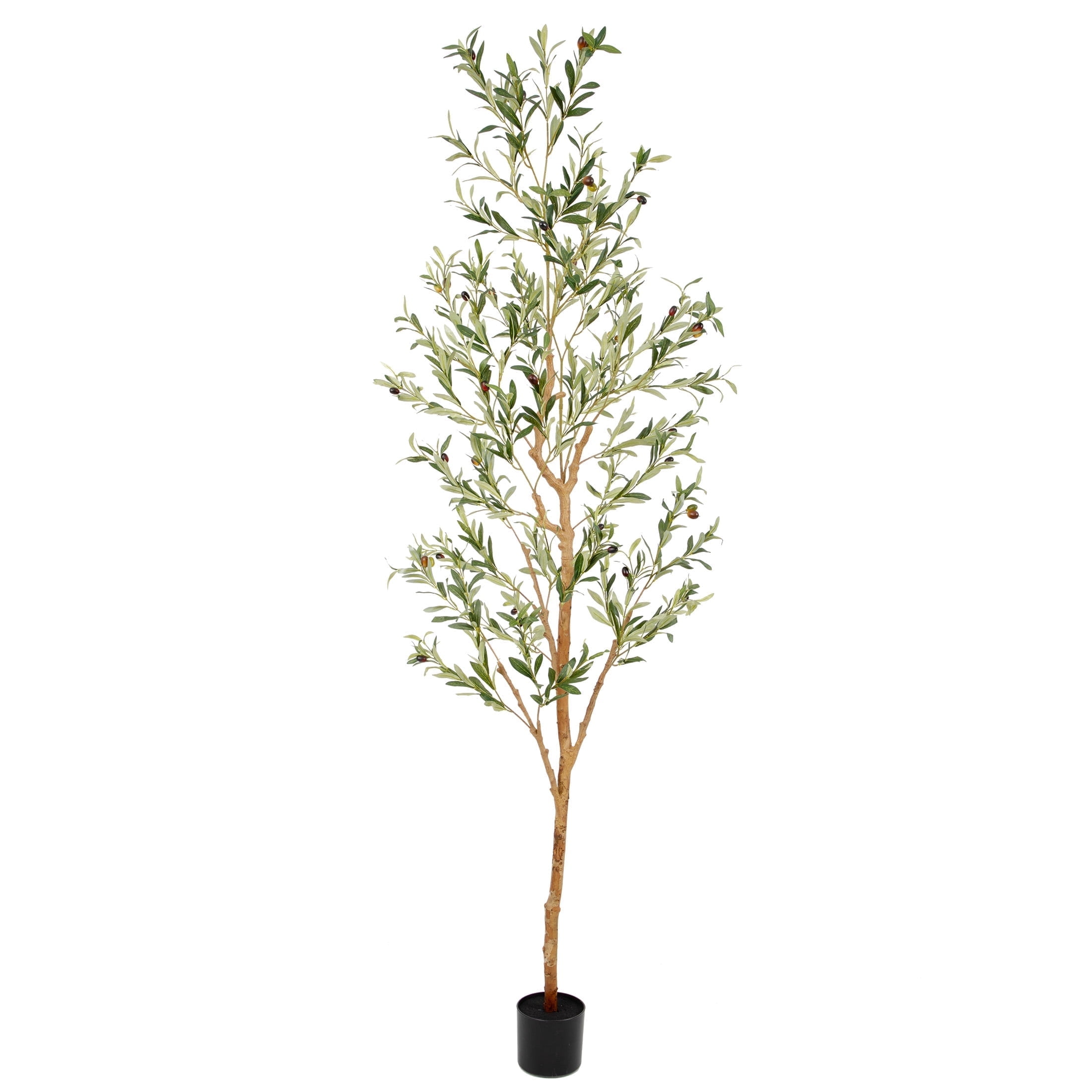 Nafresh 7ft Faux Olive Tree with Real Wood Trunk , 84in Fake Olive Tree ...
