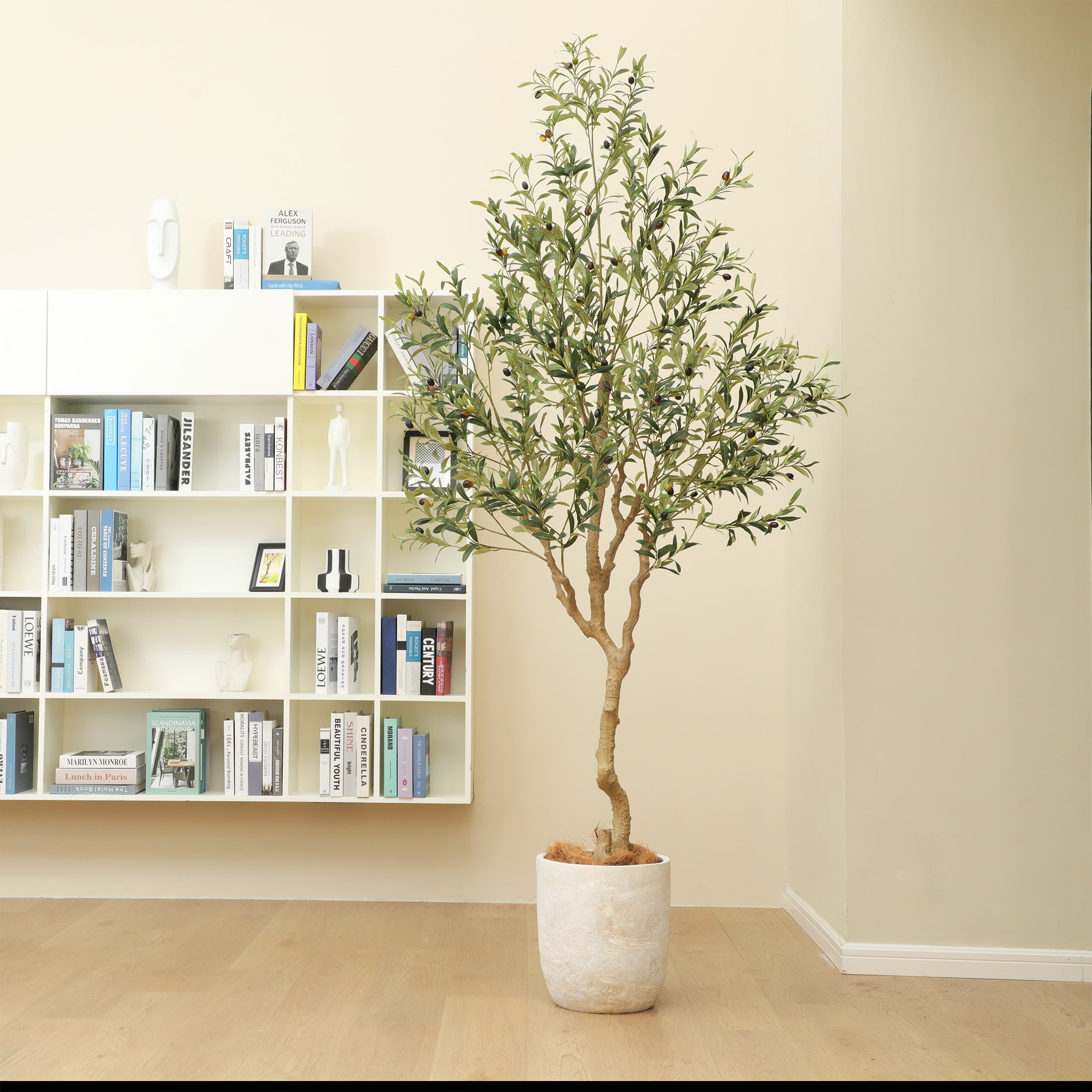 Nafresh 8FT Tall and Fuller Style Artificial Olive Tree, Realistic Faux ...