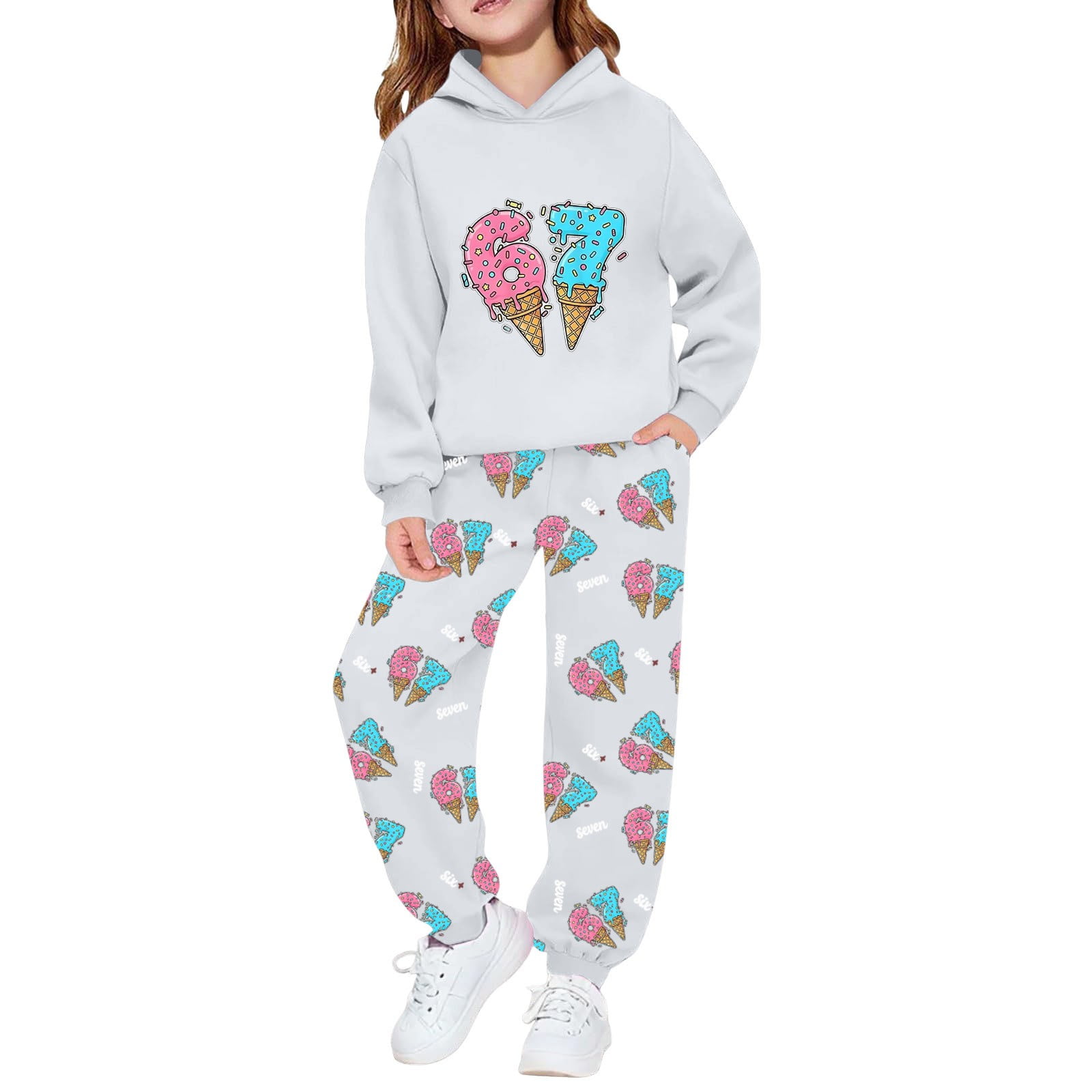 Nafuu Boys Outfits Set 67 Crew Neck Long Sleeve Graphic Print Hoodie ...