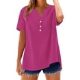 Nafuu Ladies Shirts Solid Color V-Neck With Design Pocket Detail For ...