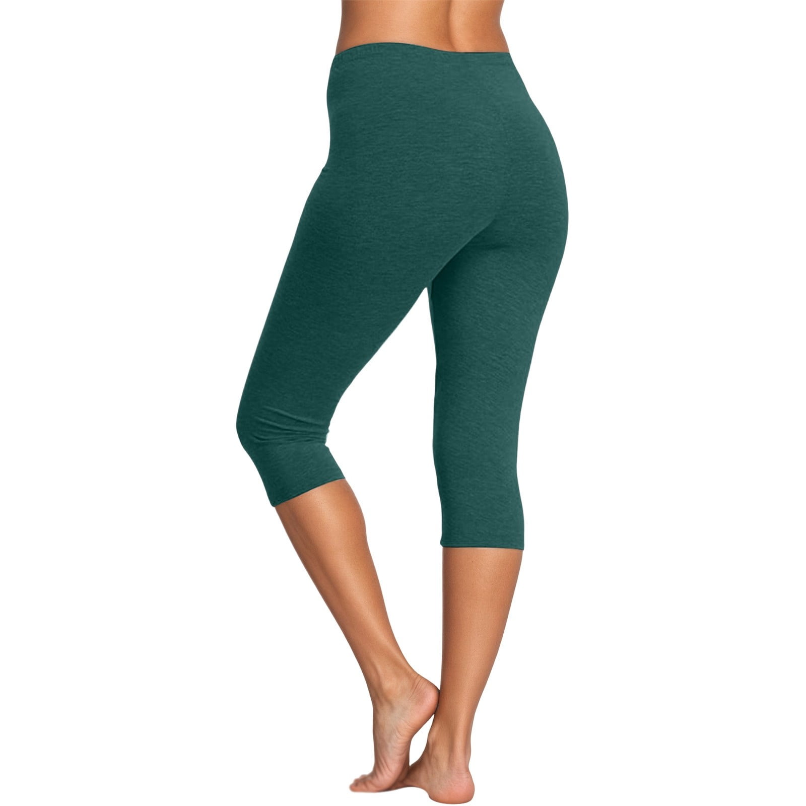 Nafuu Ladies Yoga Pants Solid Color High Waisted 7/8 Length Workout For ...