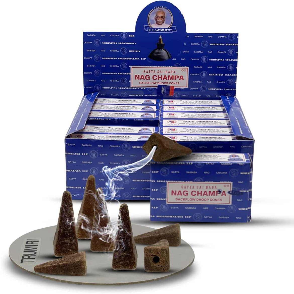 Nag Champa Backflow Incense Cones For Waterfall Aromatic Smoke Fountain ...