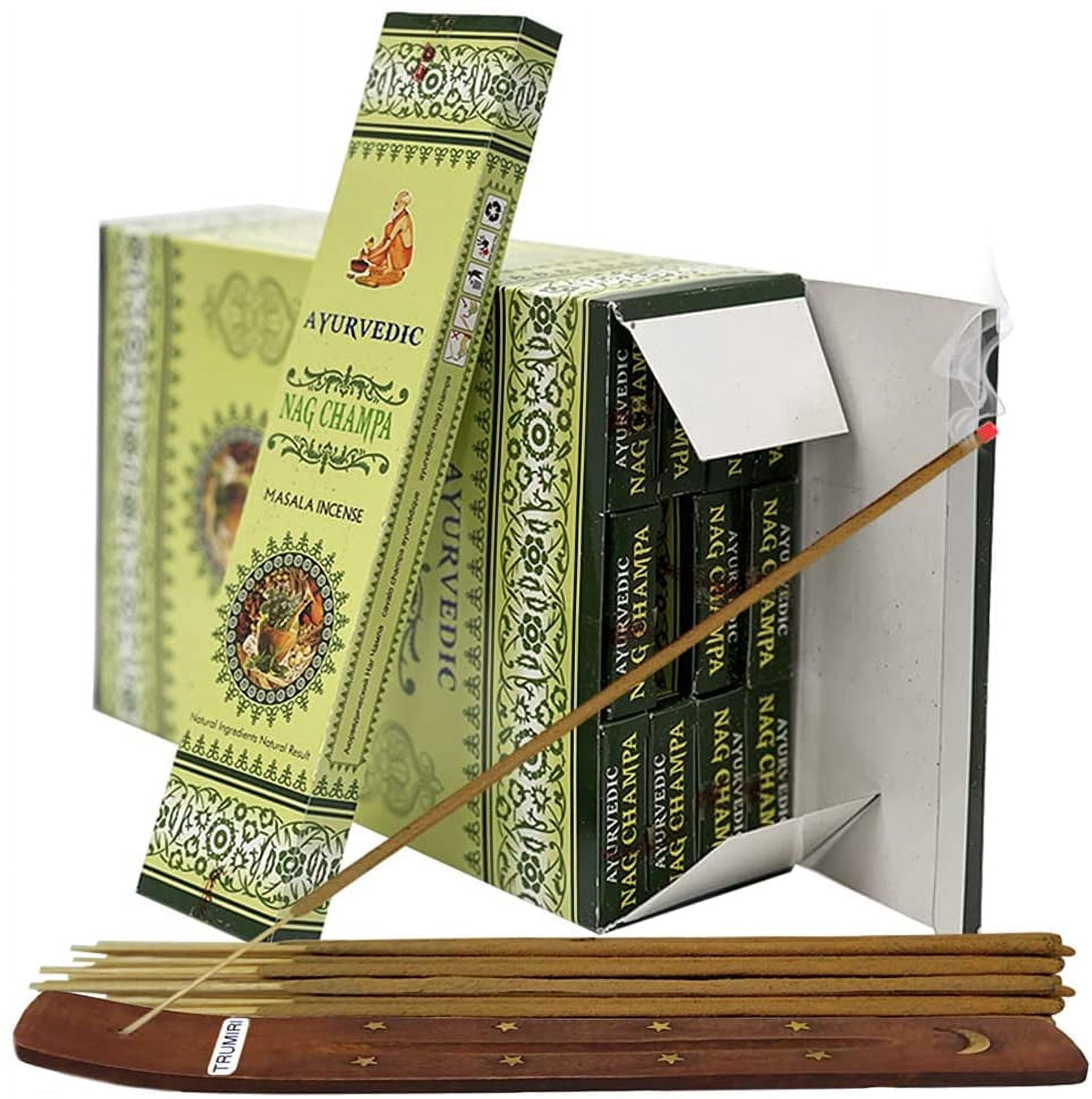 Nag Champa Incense Sticks And Holder Bundle Ayurvedic Hand Made Insense ...