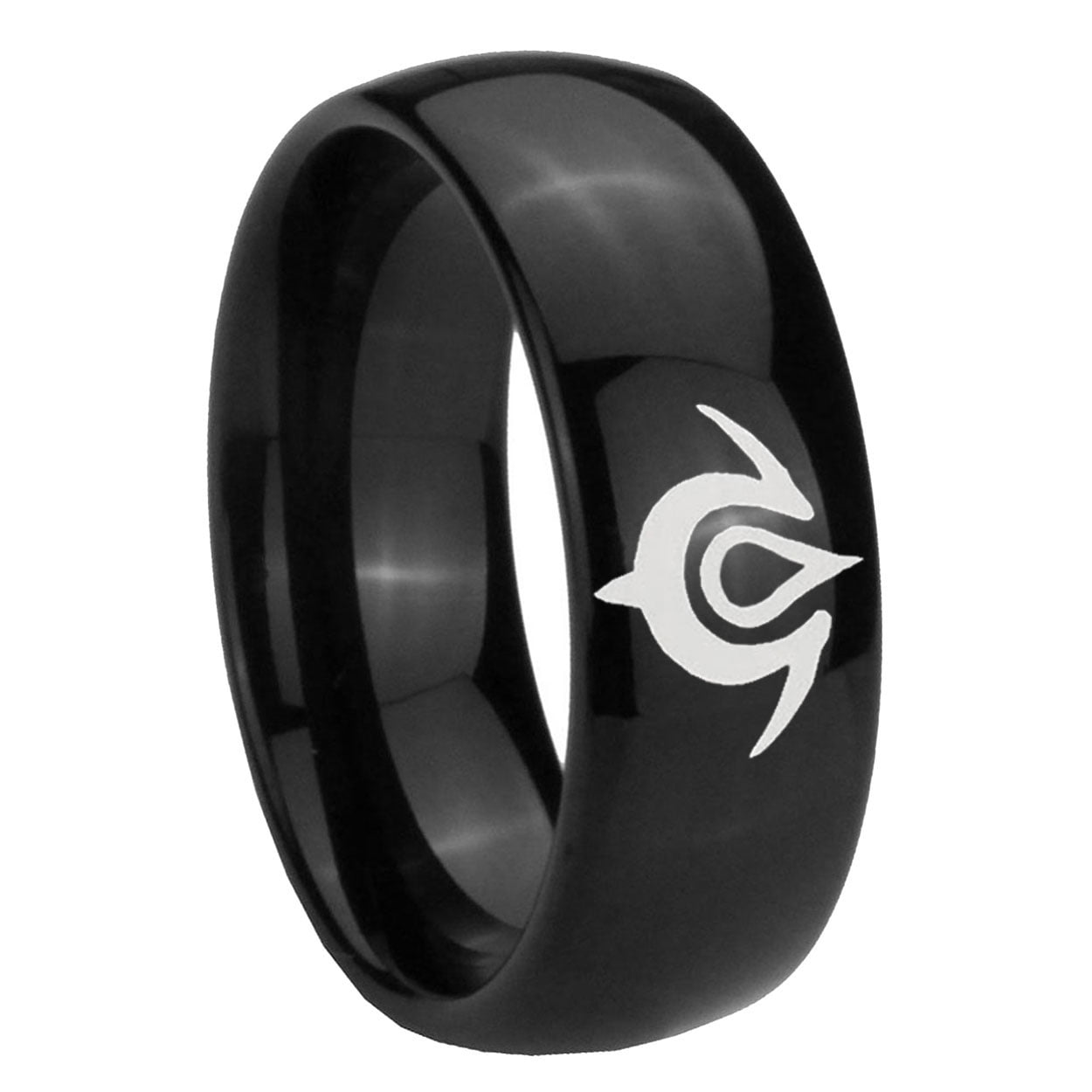 Naga 8MM Black High Polish Dome Tungsten Engagement Ring - Walmart.com