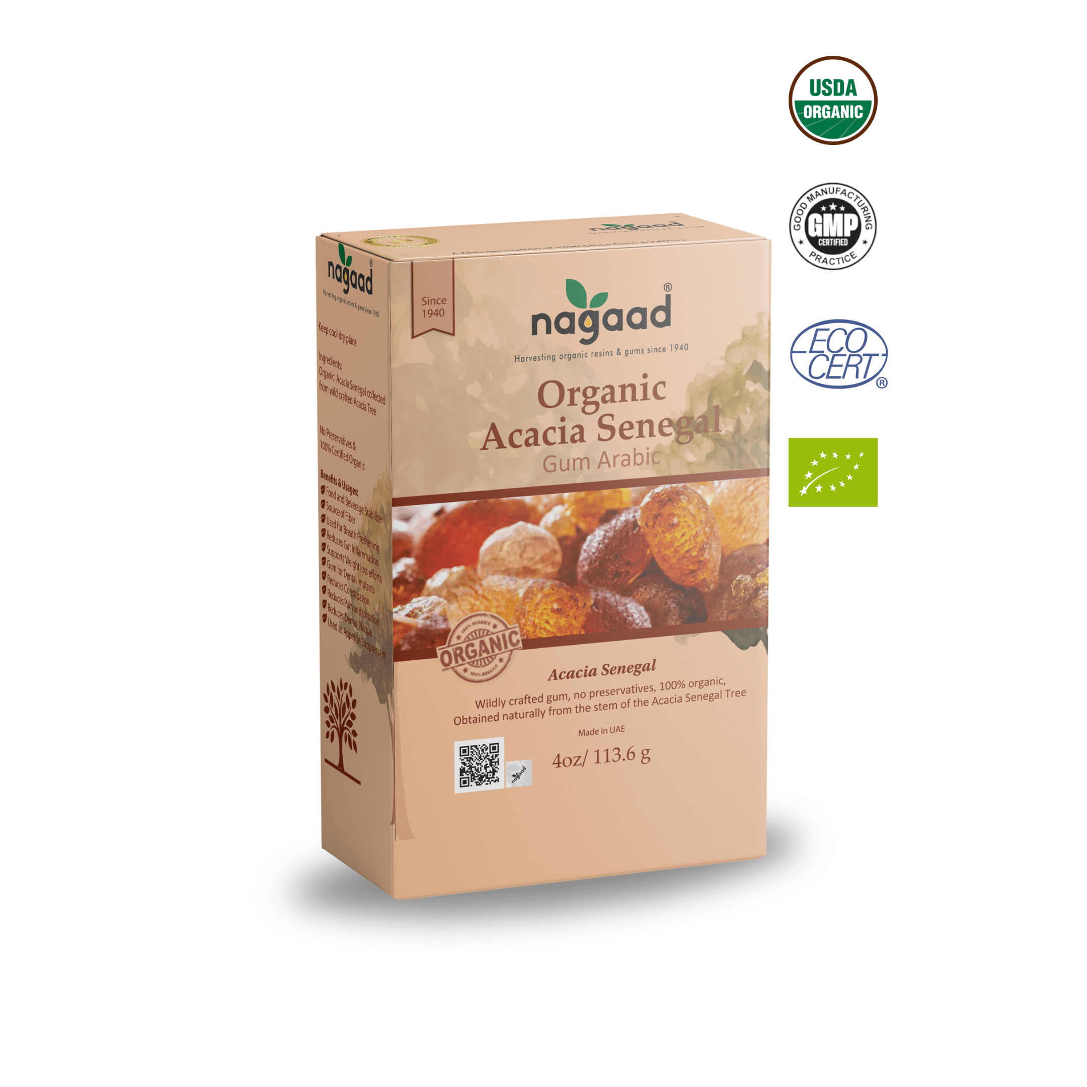 Nagaad Organic Acacia Senegal Gum Arabic - USDA Certified, 100% Organic ...